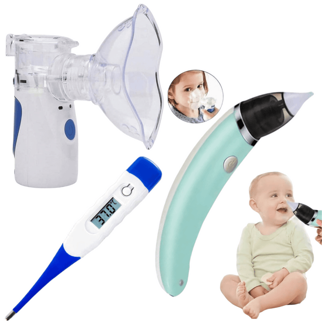 Komplet za Njegu Bebe – Inhalator, Toplomjer i Aspirator za Nos